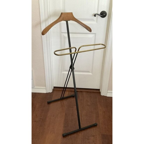 Unbranded | Accents | Vintage French Midcentury Brass Wood Folding ...